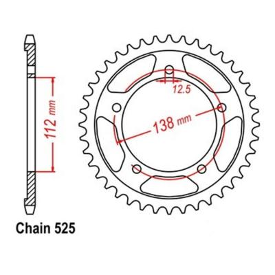 중국 38-47T 혼다 쉐이도 VT750 CB650 CBR600용 맞춤식 스틸 모터사이클 후방 스프록트 판매용