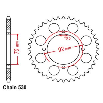 중국 가와사키 Z400 Z440 KZ400 Z500를 위한 모터사이클 후면 530 스프로켓 33T 45T 샘플 제작 판매용
