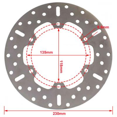 중국 스테인리스 스틸 420 2Cr13 모터사이클 후면 230mm 브레이크 디스크 Yamaha MT125 YZF R 125 판매용
