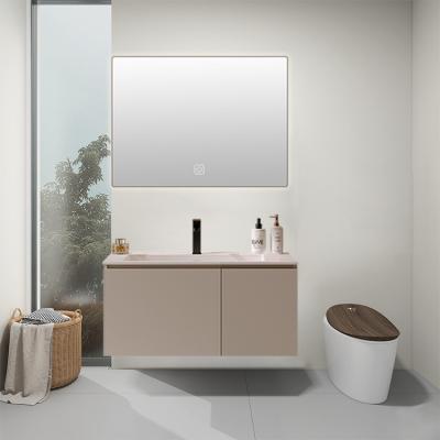 Chine Vanité de salle de bains d'ardoise de rectangle de SONSILL avec la lumière de miroir de LED à vendre