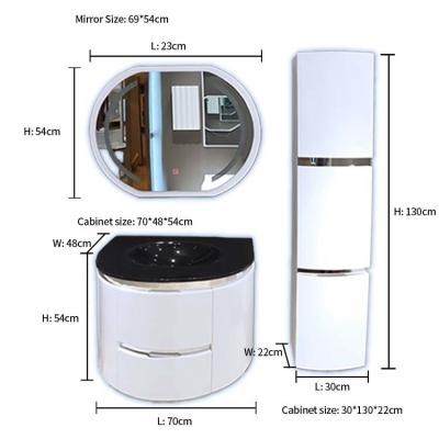 Chine Miroir américain non peint de bassin de style de Cabinets de salle de bains de PVC de conseil avec le stockage à vendre