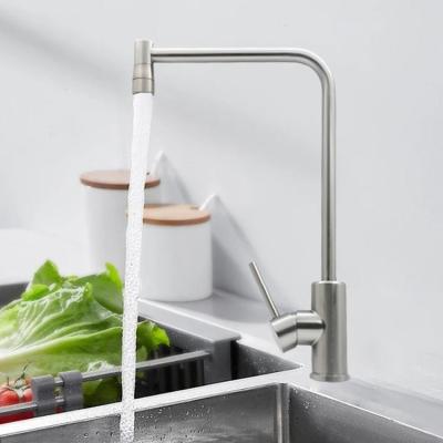 Κίνα 304 Stainless Steel Kitchen Sink Faucet Silvery Long Neck Water Kitchen Tap προς πώληση