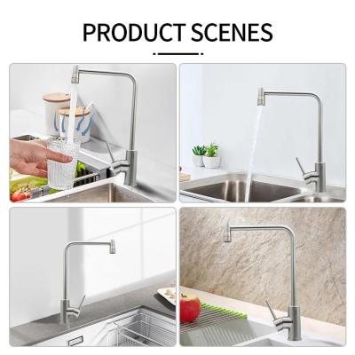 Κίνα 304 Stainless Steel Kitchen Sink Faucet Silvery Long Neck Water Kitchen Tap προς πώληση