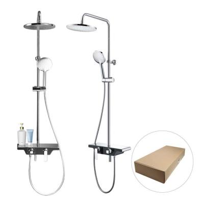 Κίνα Chrome Copper Bathroom Round Head Shower Set And Rain Shower Mixer Set προς πώληση