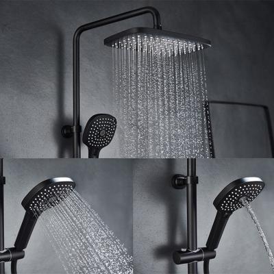 중국 Hot Water Shower Head Faucet Black Shower Set Stainless Steel Bathtub Faucet 판매용