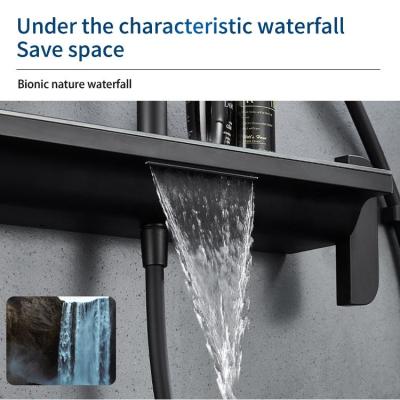 Κίνα Shower Set Black Wall Mounted Stainless Steel Rain Shower Set Mixer Faucet προς πώληση
