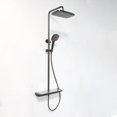 Κίνα Shower Set Black Wall Mounted Stainless Steel Rain Shower Set Mixer Faucet προς πώληση