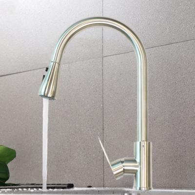 Κίνα 304 stainless steel single handle chrome kitchen mixer sink faucet with pull out sprayer προς πώληση