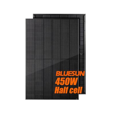 China Bluesun High Efficiency Bifacial Monocrystalline Solar Panels Full Black N-type Topcon 440w 450w for sale