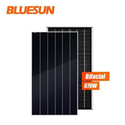China Bifacial Shingled 670 Watts Solar Panels EU Stock 670W 665W 660W Mono PV Module Pallet Price for sale
