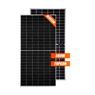 China Bluesun 550w Power Photovoltaic Supply Double Glass Bifacial Solar Energy Panel 530w 540w 590w Components European Inventory for sale