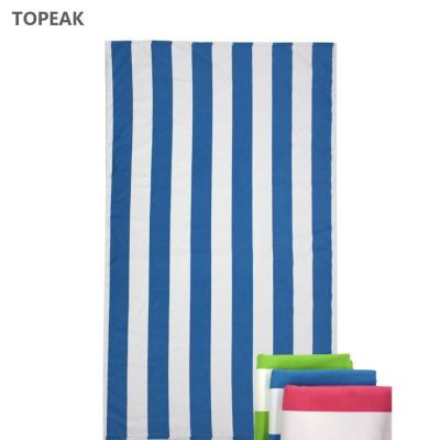 Cina Assorbimento eccellente leggero a strisce bianco blu 160x80cm degli asciugamani di spiaggia di Microfiber in vendita