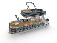 Quality 2 Story Aluminum Pontoon Boat 15-26 People With Under Seat Storage Compartments for sale