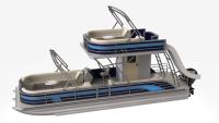 Quality Double Decker Aluminum Pontoon Party Boat Luxury Style With Swim Ladder for sale