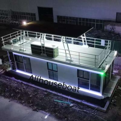 China Double Deck Houseboat With Living Quarters & Rooftop Lounge – Ideal For Resorts & Holiday Rentals for sale