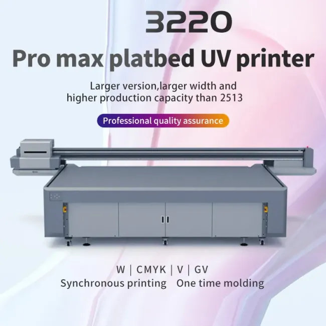 UV Flatbed Printer for Art Glass Printing Large Format 3220 UV Printers for Art Glass Printing UV Printer