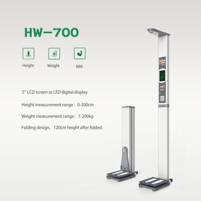 China Blue Ultrasonic Body Height and Weight Scale Folding Design for Accurate Measurements for sale