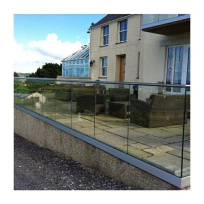 China U base fence frameless glass balustrade detail steel railing terrace à venda