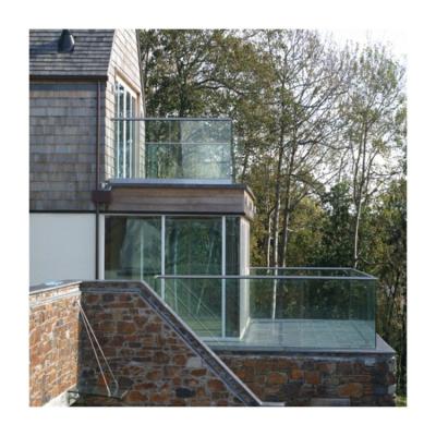 China Anodized aluminum u channel frameless glass balustrade system veranda porch railings à venda