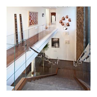 China Base shoe glass railing for stairwell and terrace WilliamArchi modern stair railing Te koop