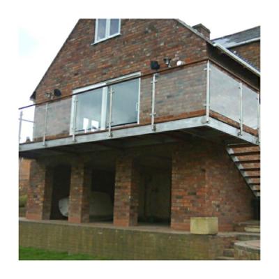 Cina EN 12150 glass front porch railing steel railing with glass price in vendita