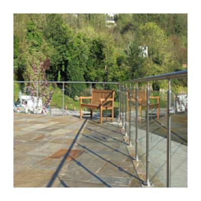 中国 ANSI Z97 glass balustrade brown deck with black railing baluster railing 販売のため