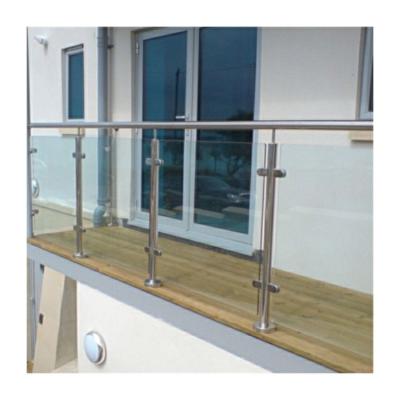 中国 ANSI Z97 glass balusters black metal porch railing ss glass railing 販売のため
