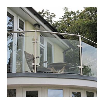 China Safety glass balustrade black stainless post deck balusters balcony railing manufacturers à venda