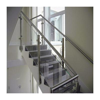 China SGP glass fence composite stair railing stainless steel glass balustrade channel Te koop