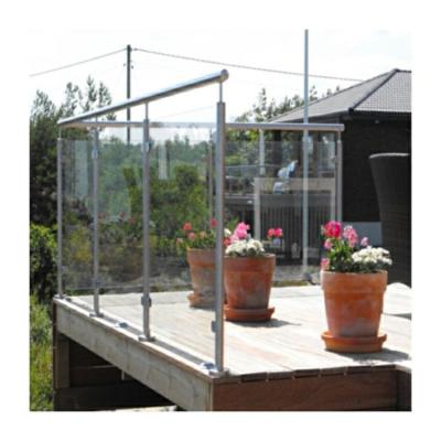 China Laminated glass banister decorative metal porch railing frosted glass deck railing Te koop