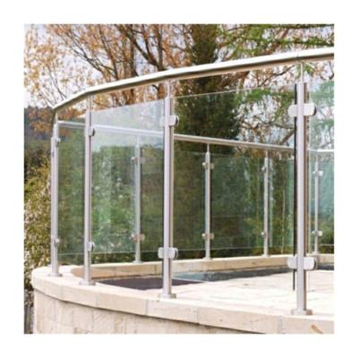 China Laminated glass railings fascia mounted deck railing steel railing with glass designs for balcony Te koop