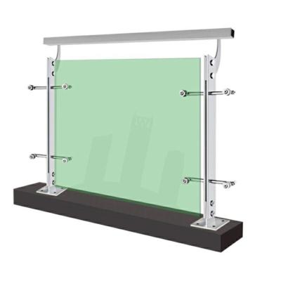 China Internal glass balustrade railing holder balcony fence Te koop