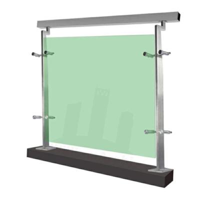 China External glass balustrade outdoor deck glass railing fence Te koop