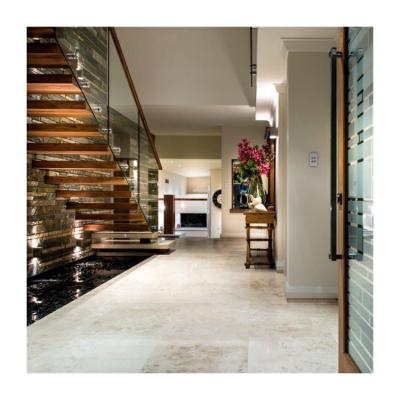 Cina Floating stairs with wooden stairs wood handrails decoration floating stair construction in vendita