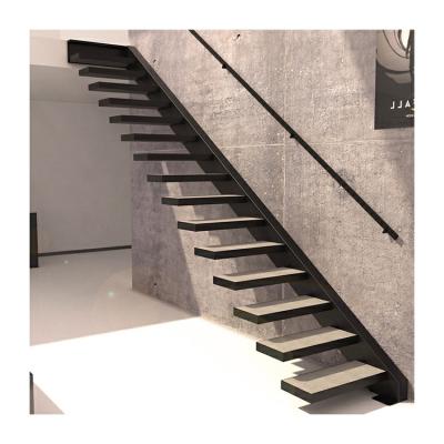 Cina Solid wood floating stair oak wooden tread stairs floating staircase manufacturers in vendita