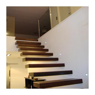 Cina Solid wood floating staircase u shaped stair wood tread stainless floating glas stairs for sale in vendita