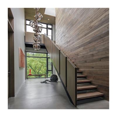 Cina Floating wood floors wooden stair stringers residential floating staircase in vendita