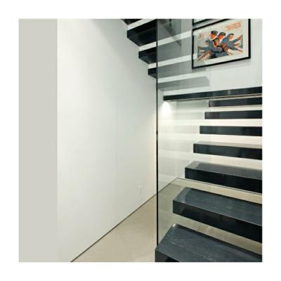 Cina Oak wood floating staircase wooden stairs design indoor floating staircase china in vendita