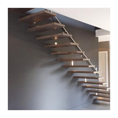 Cina Oak handrail floating stairs with wood tread folding aluminium floating stair in vendita