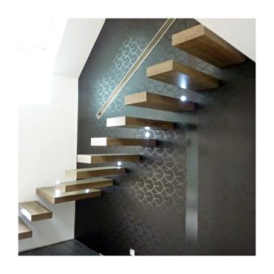 Cina Railing for oak floating staircase white wood stairs nosing floating staircase in vendita