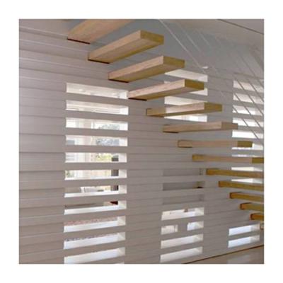 Cina Wooden floating staircase wooden tread straight construction floating staircase in vendita