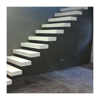 Cina Timber tread floating stairs perforated wood stair treads floating staircase with railings in vendita
