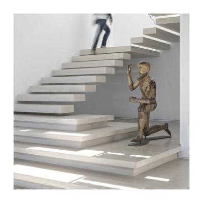 Cina Interior wood floating stairs solid wood staircase designs reliable floating stairs in vendita