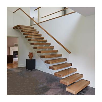 Cina Floating wood tread solid wooden indoor staircase floating stairs ireland in vendita