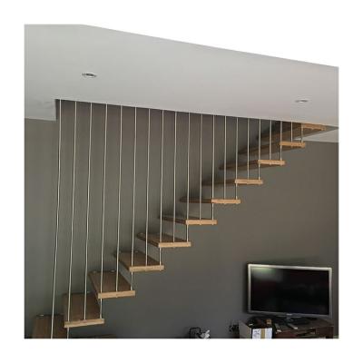 Cina Steel floating wooden staircase australia wood diy build floating staircase in vendita