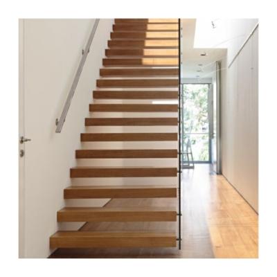Cina Wood tread floating staircases rubber wood staircase remodel floating stairs in vendita