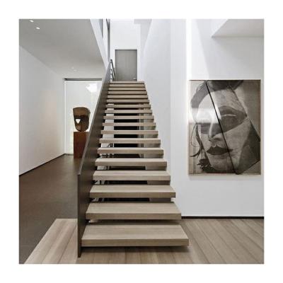 Cina Floating stairs wood staircase toughened wood step what is a floating staircase in vendita