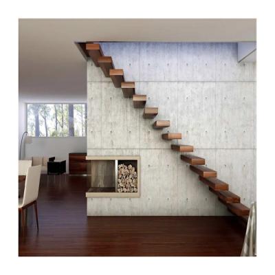 Cina Wood glass floating staircase wood straight staircase floating porch stairs in vendita