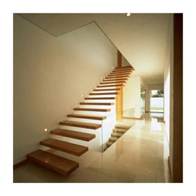 Cina Wood steps floating staircase wooden treads staircase painted floating stairs in vendita