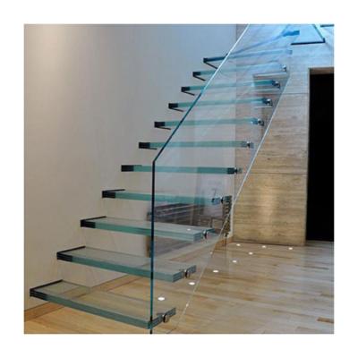 Китай Mobile home 5mm laminated glass staircase tempered glass railing floating stairs продается